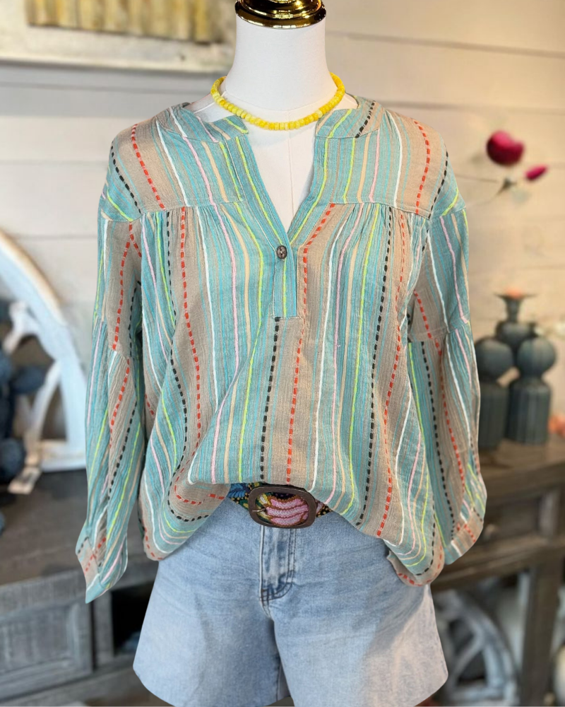 Elegant Colorful Striped Top