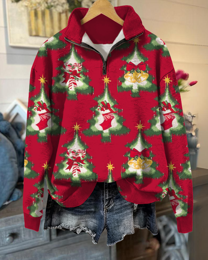 Christmas Tree Half-zip Pullover