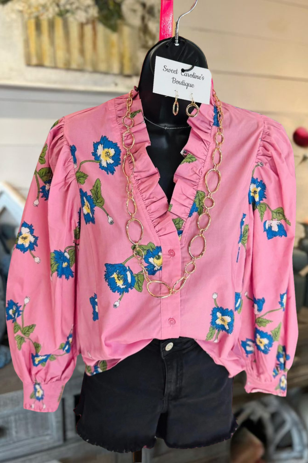 Glamour Ruffle Floral Blouse