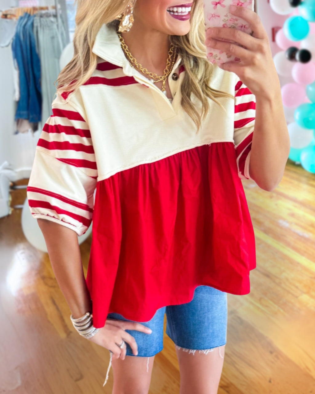 Puff and Play Striped Top